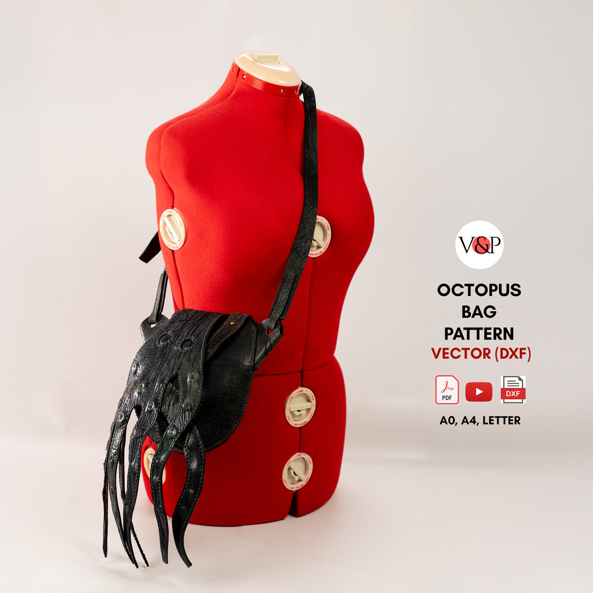 PDF Pattern, DXF and Instructional Video for Octopus Tentacles Bag ...