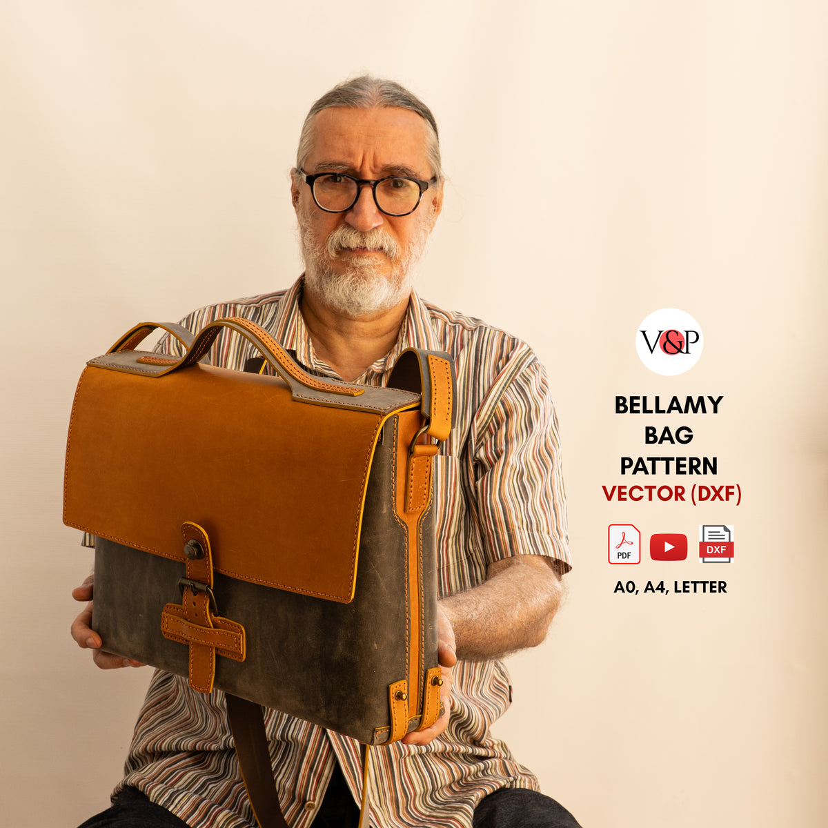 PDF Pattern, DXF and Instructional Video for Bellamy Messenger Bag ...