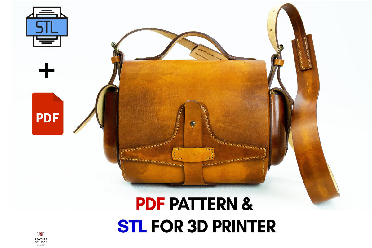 Leather Bag with 3D Printed Molded Pockets, STL+PDF Pattern, Video Tut ...