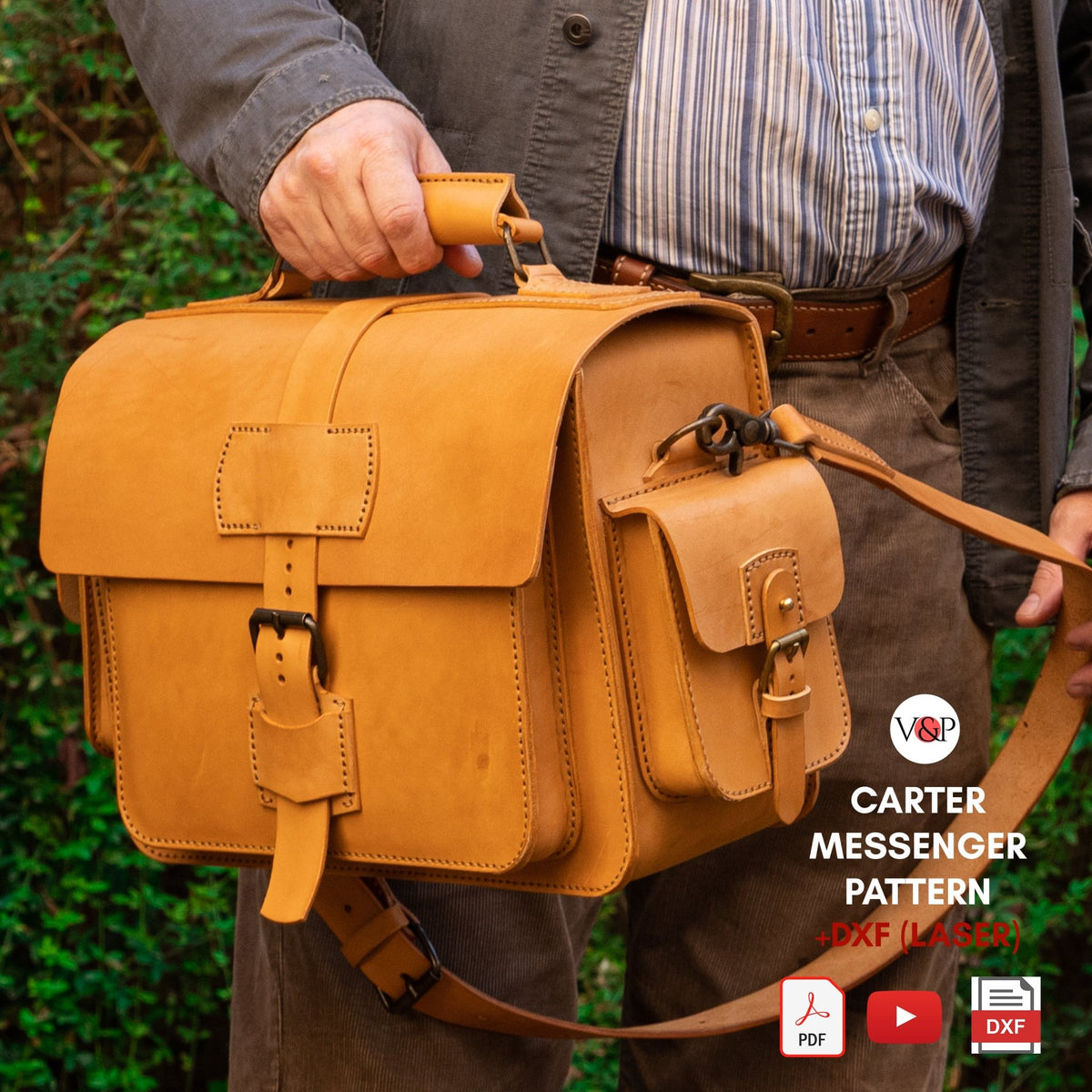PDF Pattern, DXF File and Instructional Video for Carter Messenger Bag ...