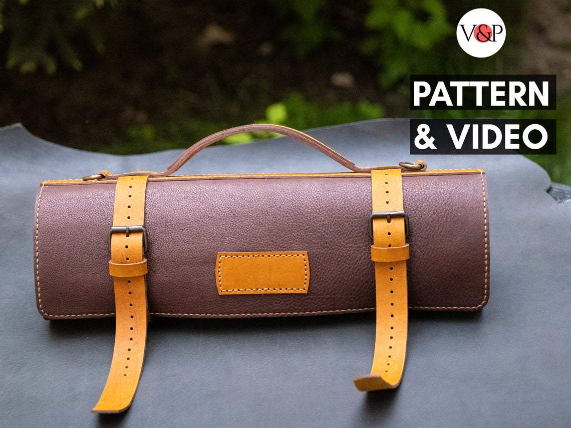 Knife Roll PDF Pattern, Leather Chef Knife Roll, DIY Leather, Video Tu ...