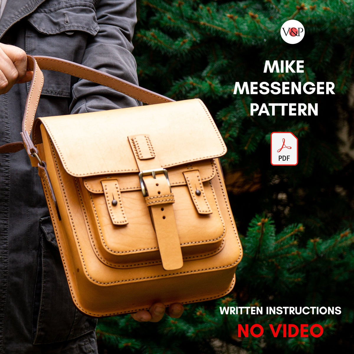 PDF Pattern+ Vector for Mike Messenger Bag, Written Instructions ...
